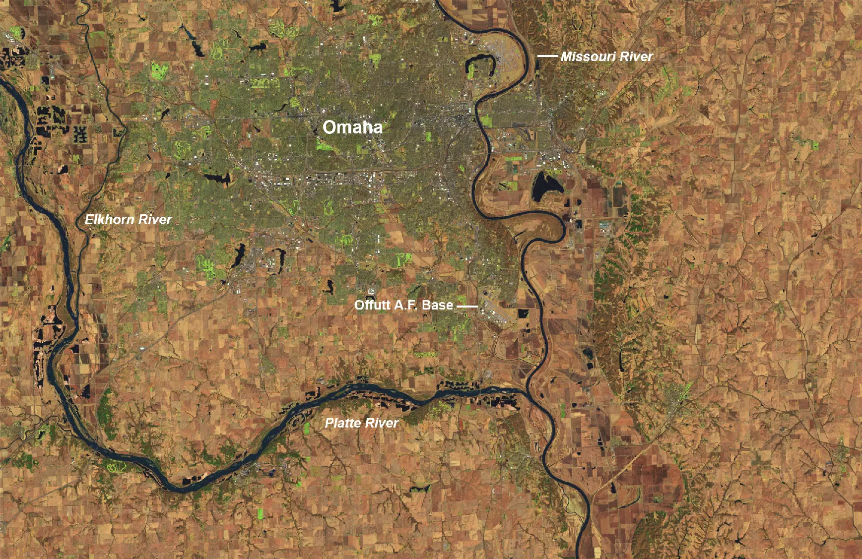 Citra satelit mbukak orane katrangan nggumunke saka banjir sajarah banjir Midwest