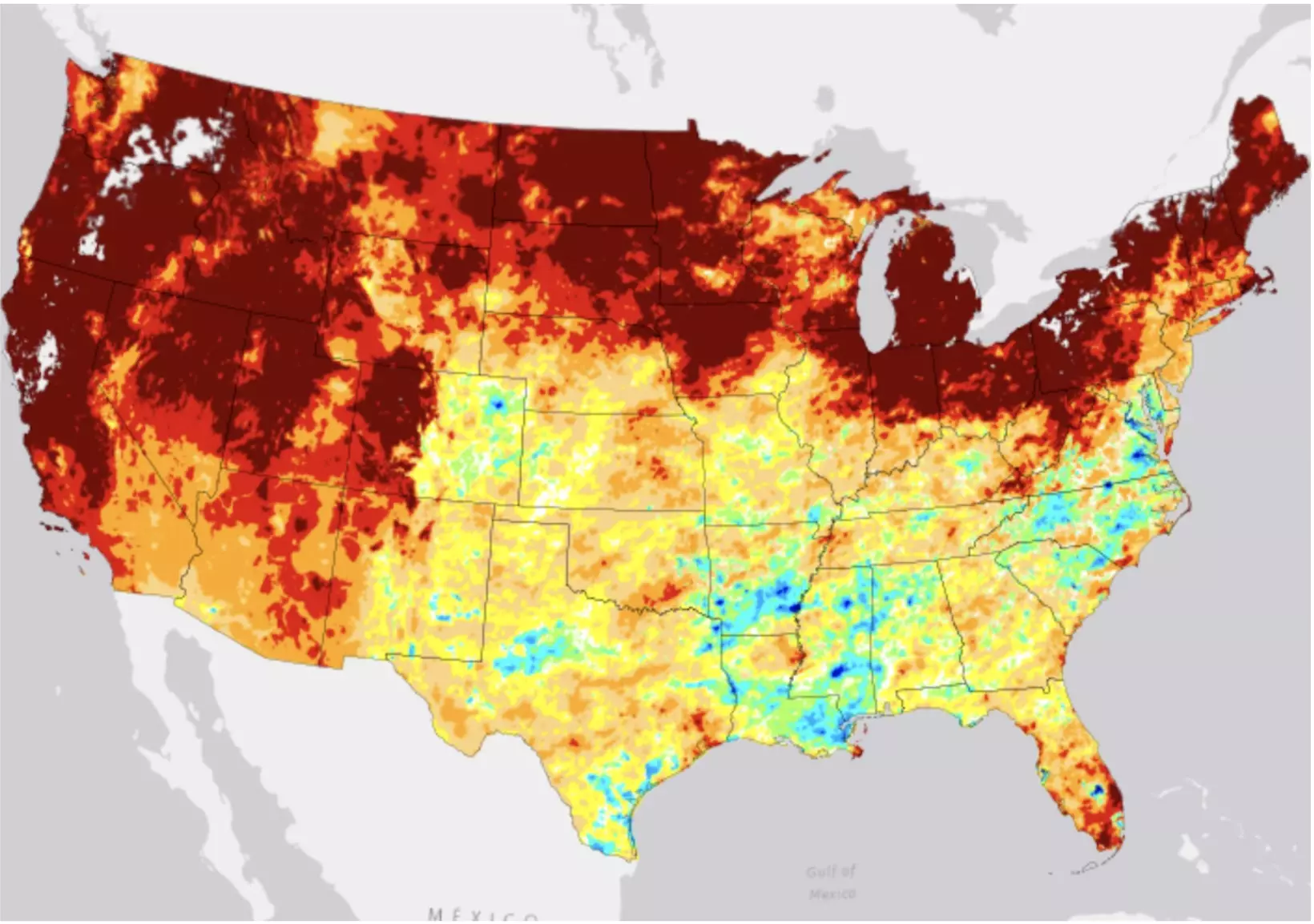 مغربی ریاستہائے متحدہ میں خشک سالی نے 122 سالہ ریکارڈ قائم کیا۔