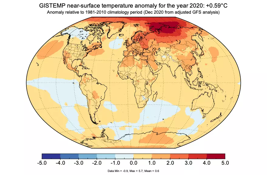 2020年は記録上最も暖かい年として終わりましたか？