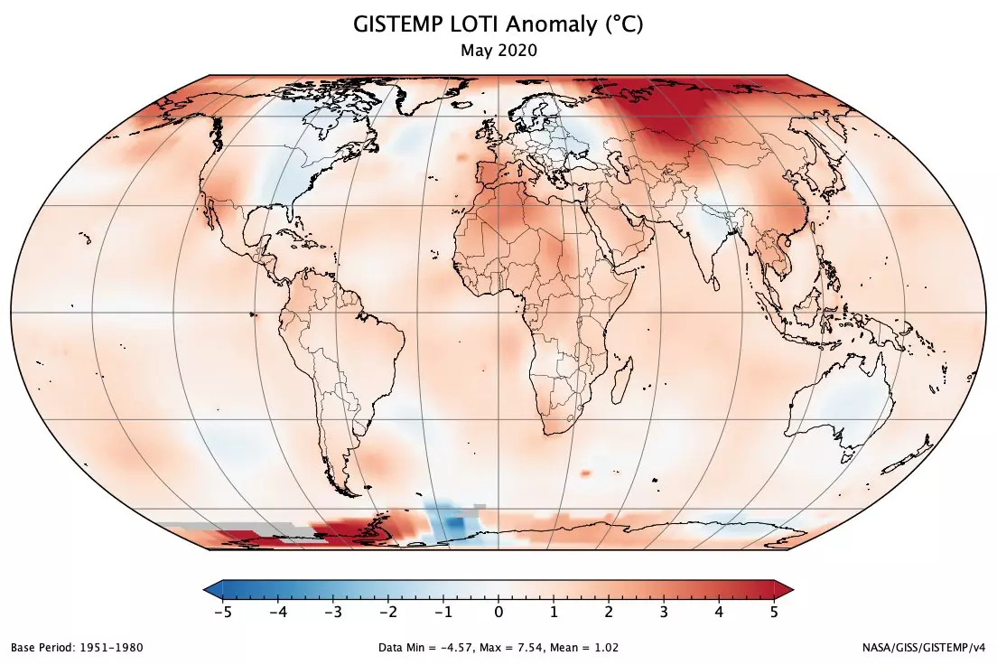 NASA: გასული თვე იყო დედამიწაზე ყველაზე თბილი მაისი