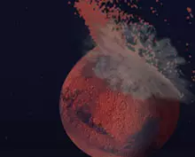 برخورد سیارک عظیم مریخ را کج کرد