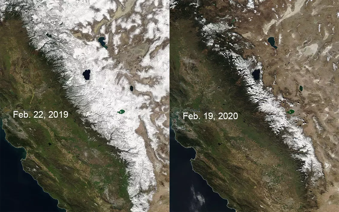 Californias snøsekk krymper, og øker frykten for fremtidige skogbranner