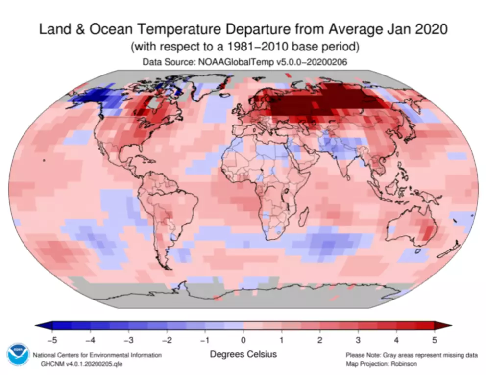 Il caldo continua: il mese scorso è stato il gennaio più caldo mai registrato