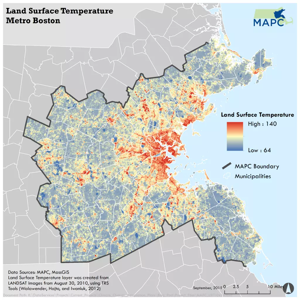 Wicked Hot Boston: Urban Heat Island (UHI) ميپنگ